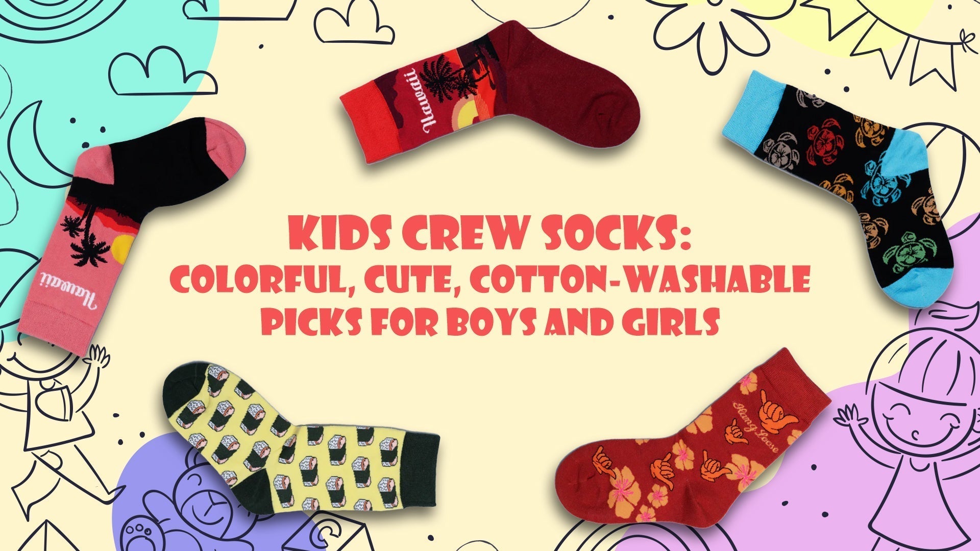 Top 5 Colorful, Cute Kids Crew Socks | Just Fun Socks
