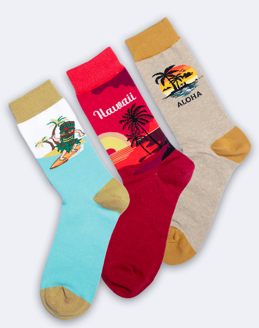 Men's Oceanfront Oasis Crew Socks 3 Pair Multicolor Bundle Pack | Just ...