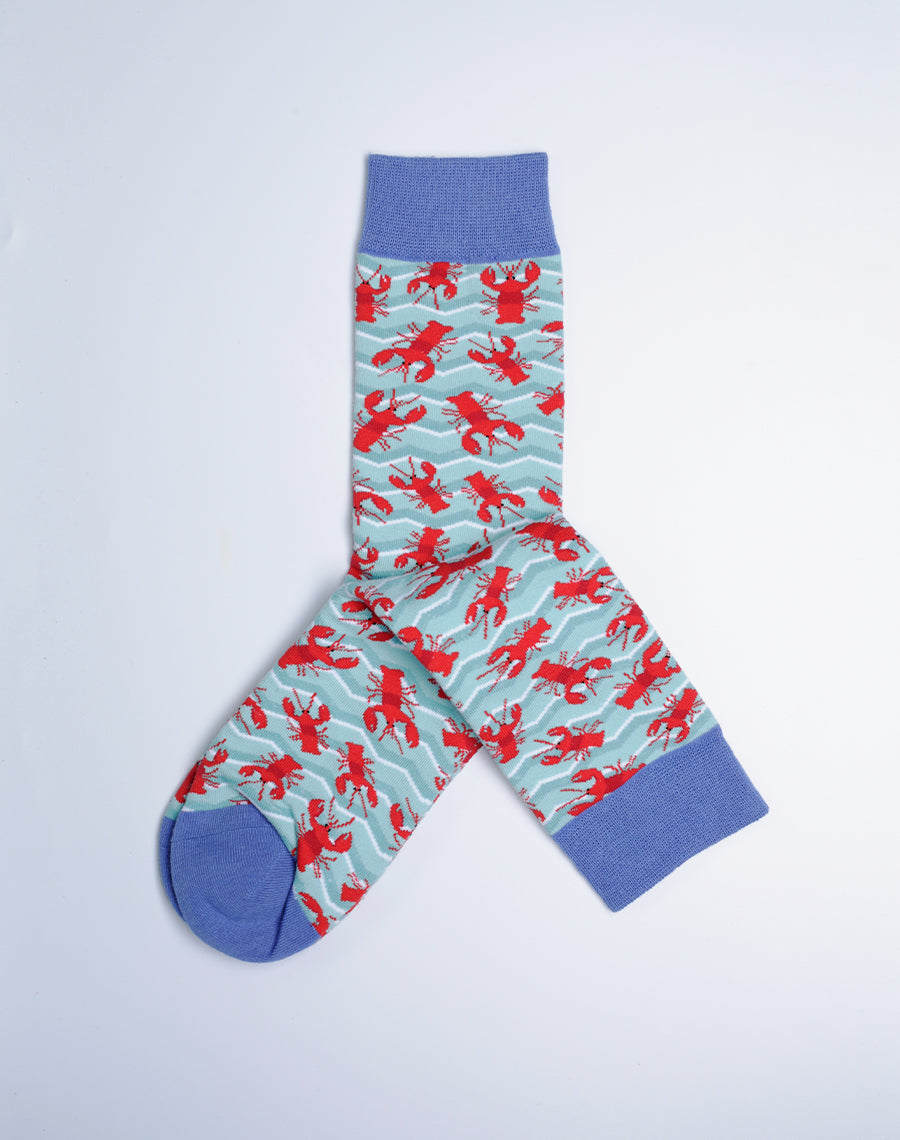 Buy Crawfish Crew Socks for Women - Blue Printed | Just Fun Socks