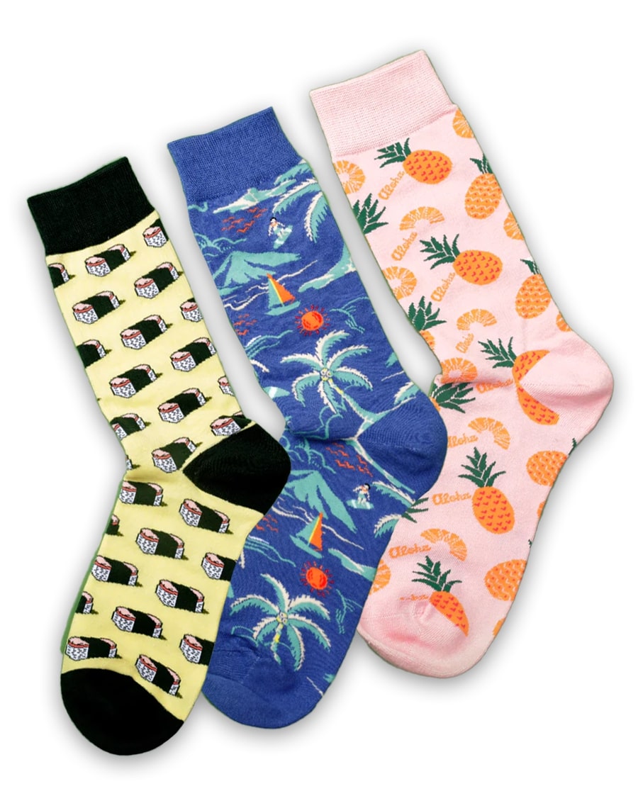 Buy Women’s Tropical Hawaiian Paradise 3 Pair Crew Socks Bundle Pack ...